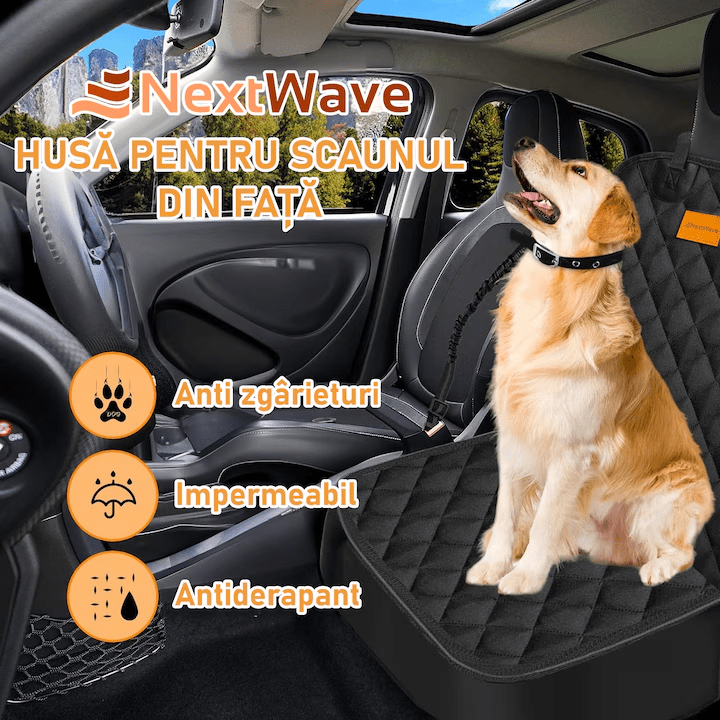 Husa scaun auto protectie si transport animale NextWave®️, caini si pi